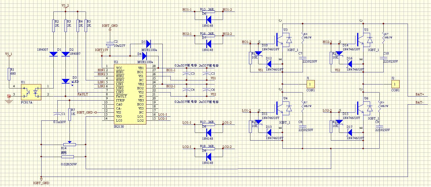 单片机 SPWM IR2130 H桥 模拟DC-AC-电源网技术论坛-电源网