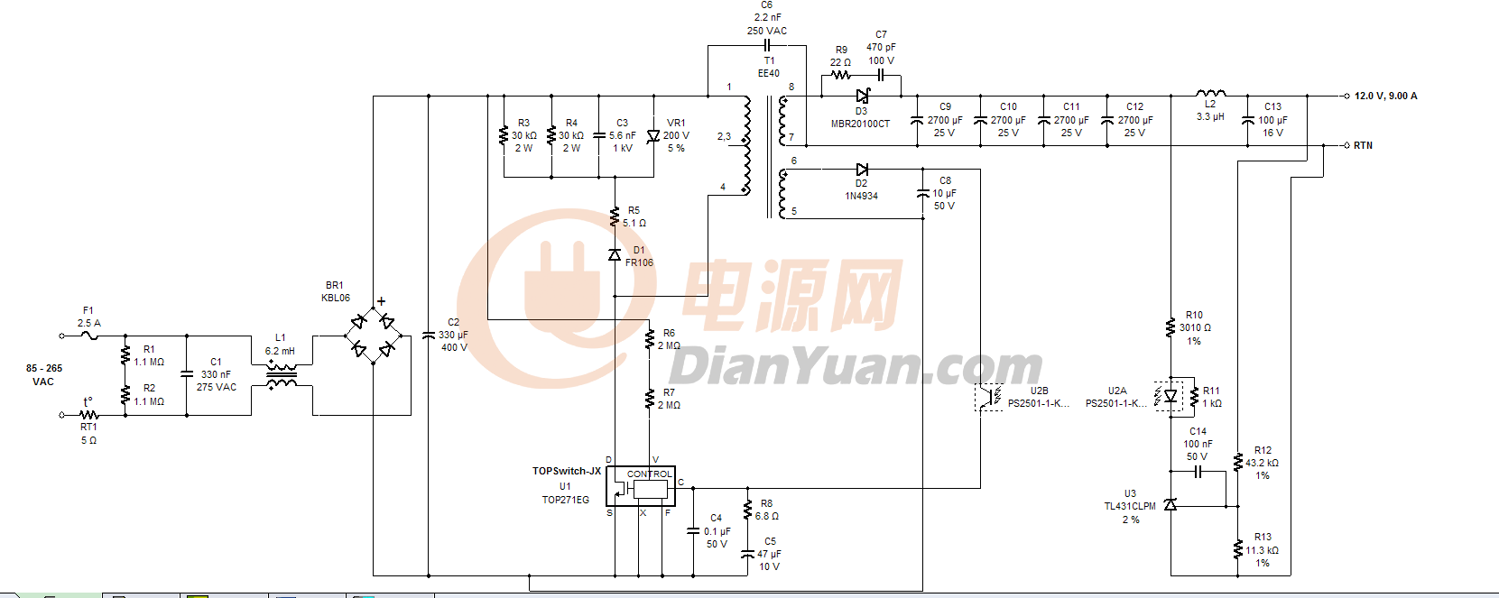 top271eg电路图,top271eg图片,top271eg充电器电路图_大山谷图库
